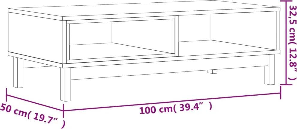 vidaXL Konferenční stolek FLAM 100 x 50 x 32,5 cm masivní borové dřevo [357822]