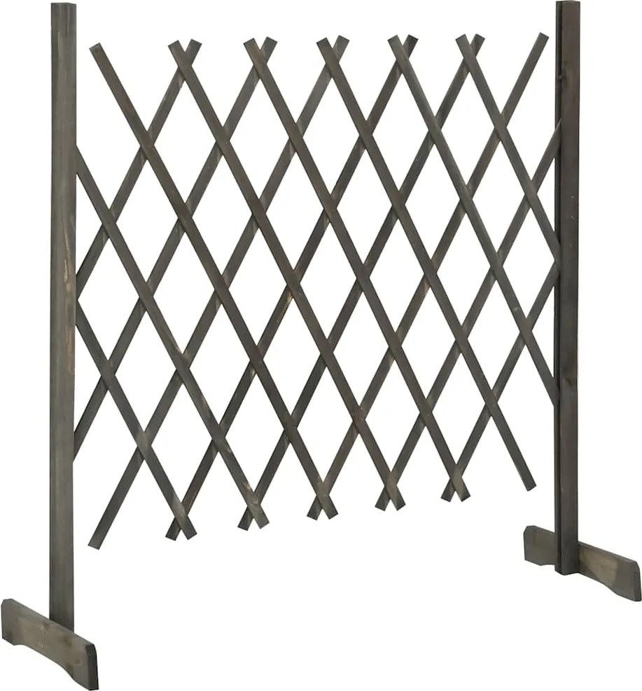 Zahradní trelážový plot šedý 120 x 90 cm masivní jedle 314825