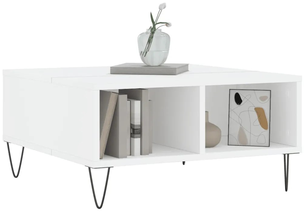 Konferenční stolek bílý 60 x 60 x 30 cm kompozitní dřevo - Default Title