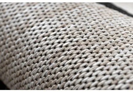 Dywany Luszczow Kusový koberec SIZAL FLOORLUX 20608 Marocká mřížka stříbrný / Černá Rozměr koberce: 60 x 110 cm