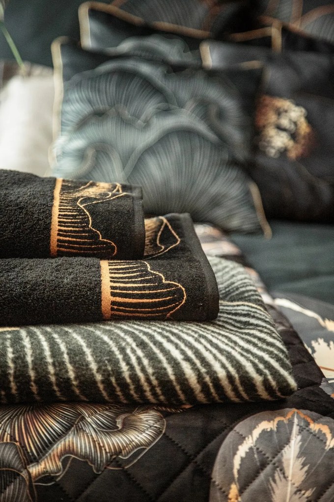 BAVLNĚNÝ RUČNÍK LIMITED COLLECTION PEONIA1 50X90 CM ČERNÁ