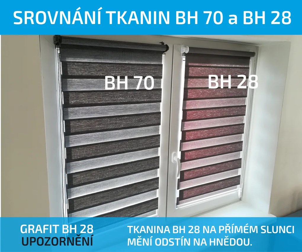 ZEBRA-SHOP Roleta DEN A NOC / MINI / PREMIUM / GRAFIT / BH 28 Barva mechanizmu: hnědá, Výška: 220, Šířka: 124