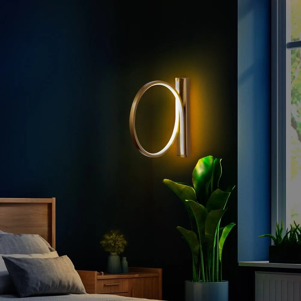 LED nástěnné svítidlo ve zlaté barvě ø 30 cm Halka – Opviq lights