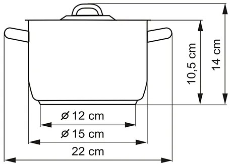 KOLIMAX - české nerezové nádobí Hrnec s poklicí KOLIMAX KLASIK 15 cm, 1,5 l