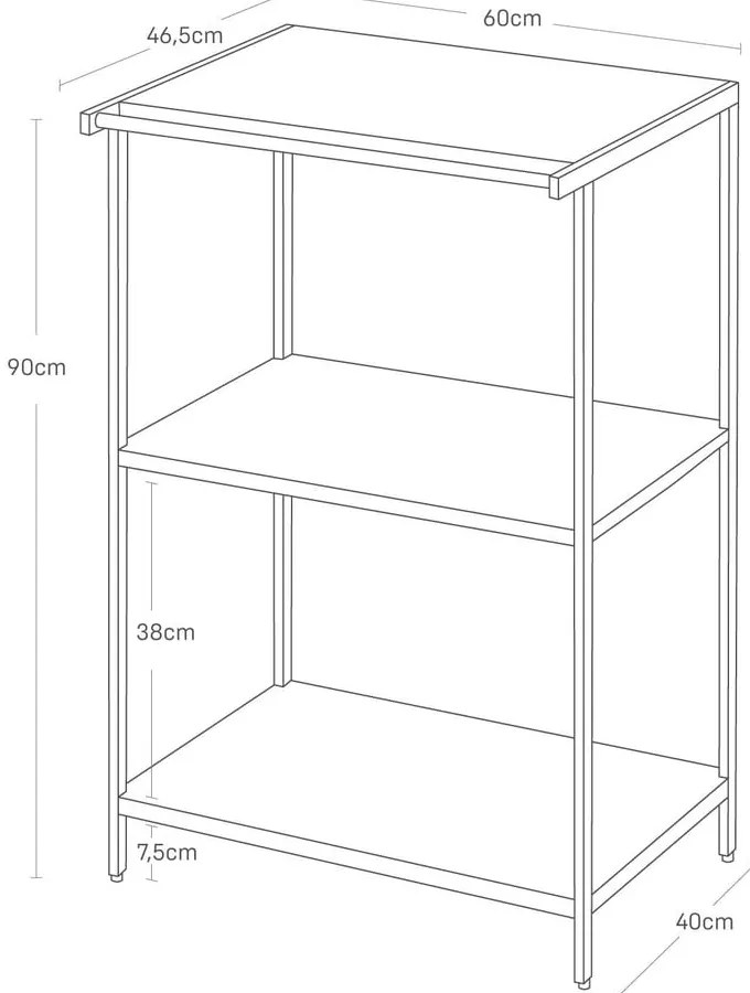 Matně bílý ocelový regál 60x90x46,5 cm Tower – YAMAZAKI
