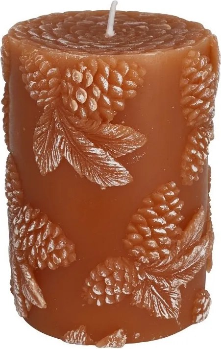 Podzimní svíčka Pinecone v hnědé barvě 9 cm