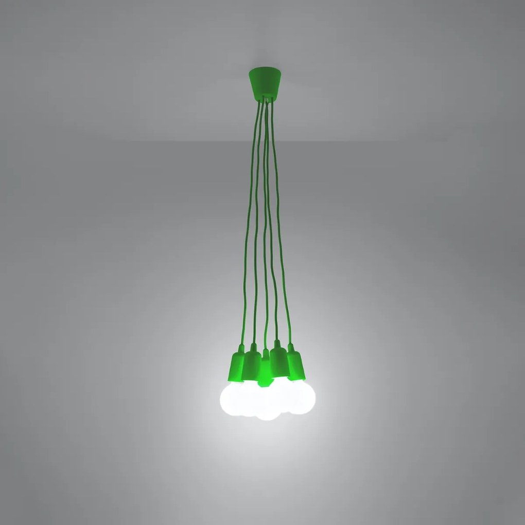 Sollux Lighting Závěsné svítidlo DIEGO 5 zelené