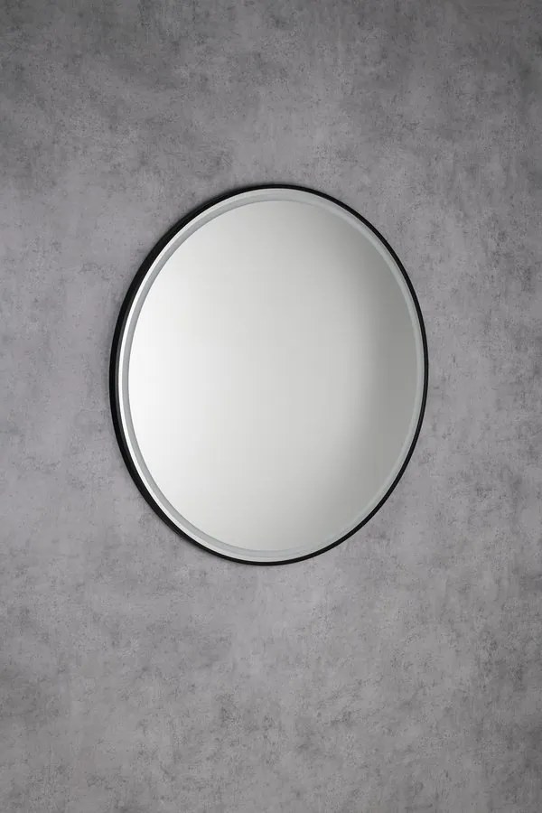 Sapho KADRIS kulaté zrcadlo s LED osvětlením o 60cm černá mat KD060