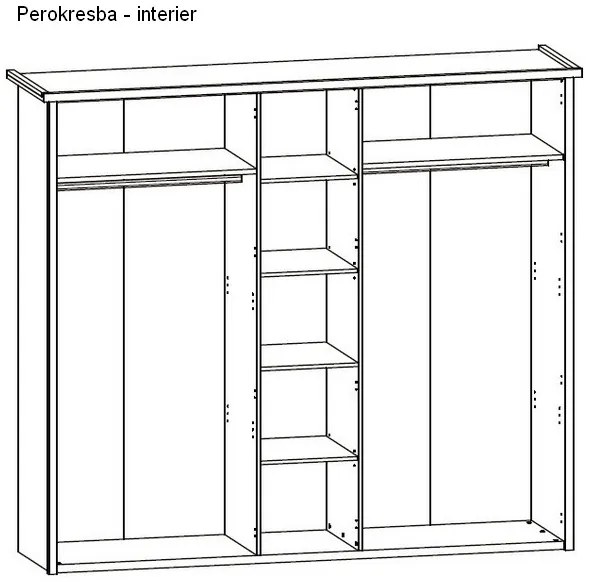 Šatní skříň Luca, 5-dveřová