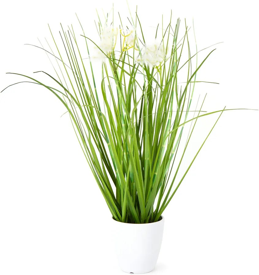 Umělá kvetoucí tráva Otilie bílá, 36 cm