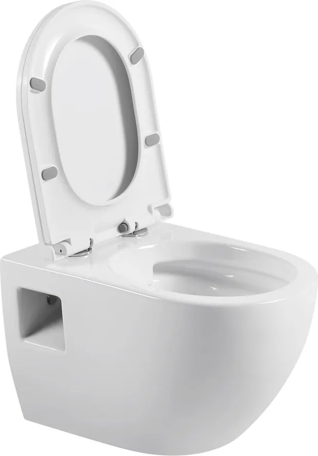 Erga Astrid, závěsná WC mísa 510x360x360mm, Rimless + toaletní sedátko s pomalým zavíráním, bílá, ERG-V03-ASTRID-RIM-WH
