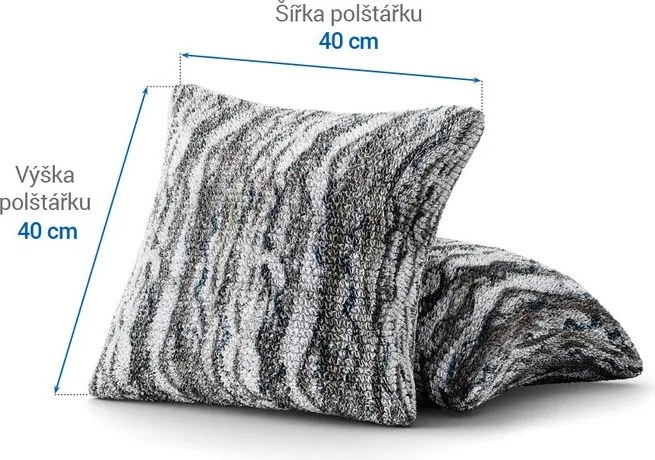 Bielastické potahy OCEANO NOVÉ šedo-modré povlaky na polštářky 2 ks (40 x 40 cm)