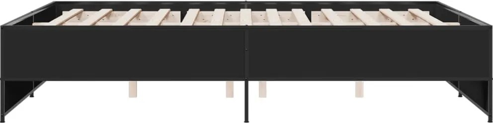 Rám postele černý 160 x 200 cm kompozitní dřevo a kov 3279877