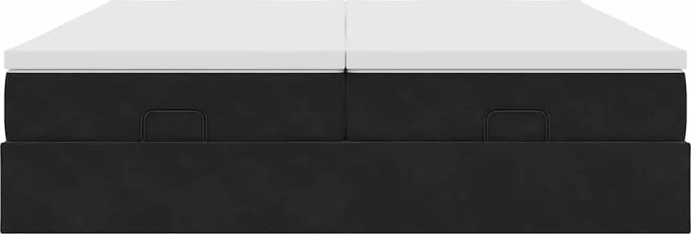 Osmanský rám postele s matracíes černá 160x200cm samet 3311257