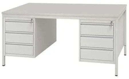No brand  Kancelářský stůl se dvěma kontejnery Basic, 160 x 80 x 76 cm, rovné provedení