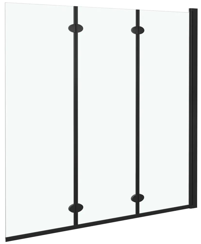 Skládací sprchový kout se 3 panely ESG 130 x 138 cm černý,  147191
