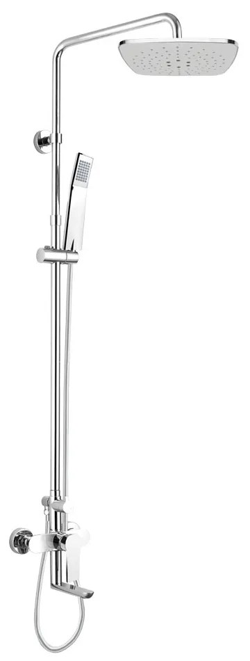 Mereo Mereo, Nástěnná baterie Dita 150 mm se sprch. soupravou,otoč.ramínkem, ruční a talíř. sprchou 225x225mm, CBE60101SBD