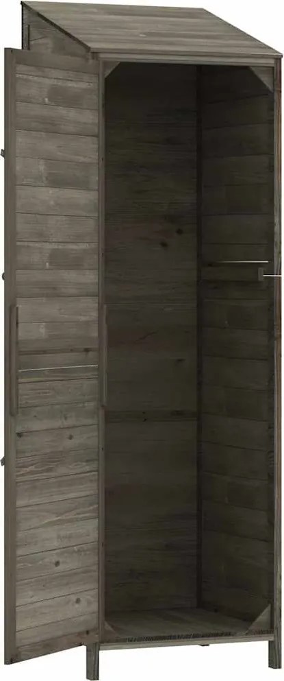 Zahradní kůlna antracitová 55x52x174,5 cm masivní jedlové dřevo 152188