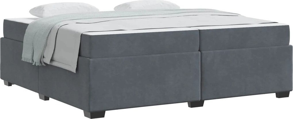 Rám postele s matrací Tmavě šedá 200 x 200 cm textil 3399309