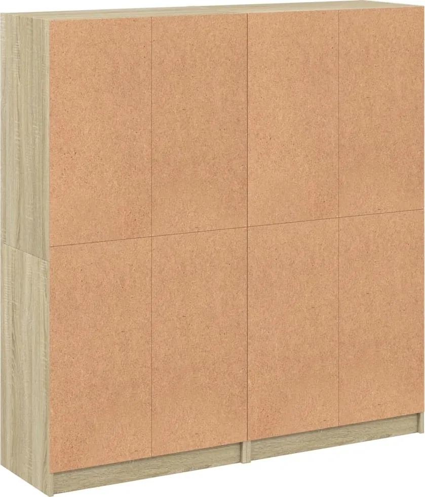 vidaXL Knihovna s dvířky 136x37x142 cm kompozitní dřevo [3206519] Barva: Betonová šedá