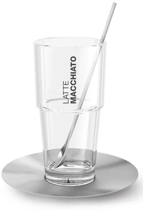 "CETO" sklenice latte macchiato, 3 části (sklenice, podšálek, lžička), Zack