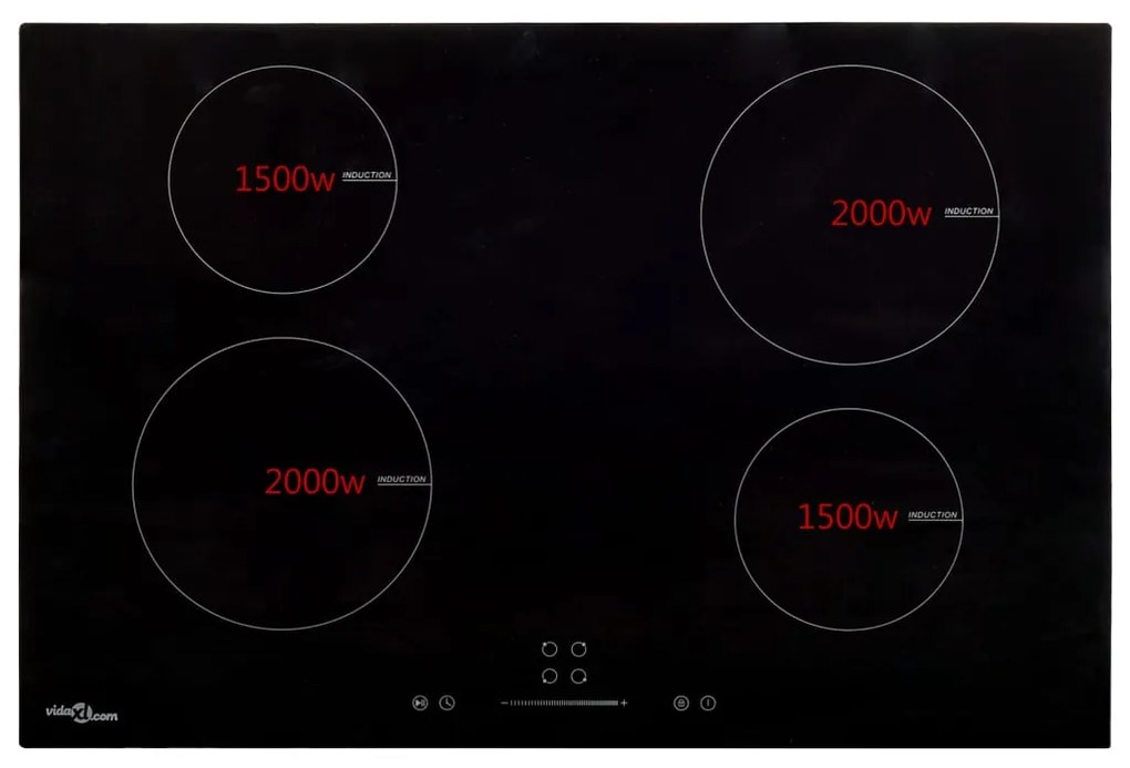 vidaXL Marketos Indukční deska 4 varné zóny dotykové ovládání sklo 77 cm 7000 W