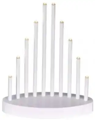 EMOS LED vánoční svícen, 10 svíček, teplá bílá, 3xAA, časovač, bílý ZY2107  | BIANO