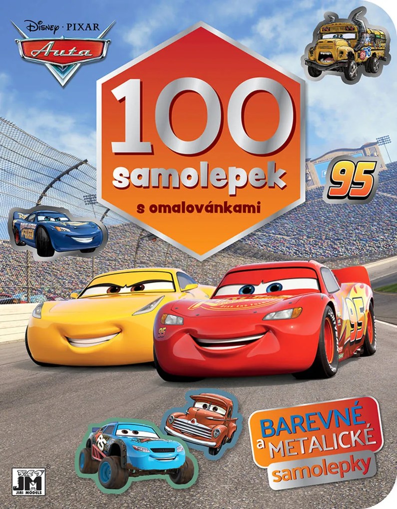 JIRI MODELS 100 samolepek s omalovánkami Auta (Cars) 1