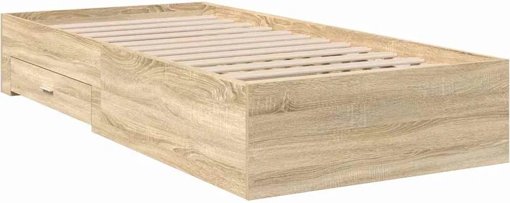 Rám postele se zásuvkou Hnědá 90 x 190 cm Kompozitní dřevo 3345122