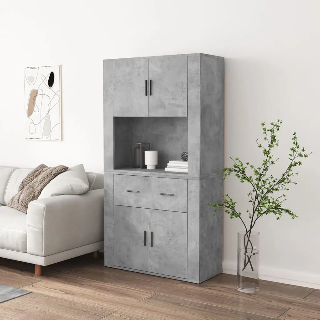 Skříň highboard betonově šedá kompozitní dřevo 3185371