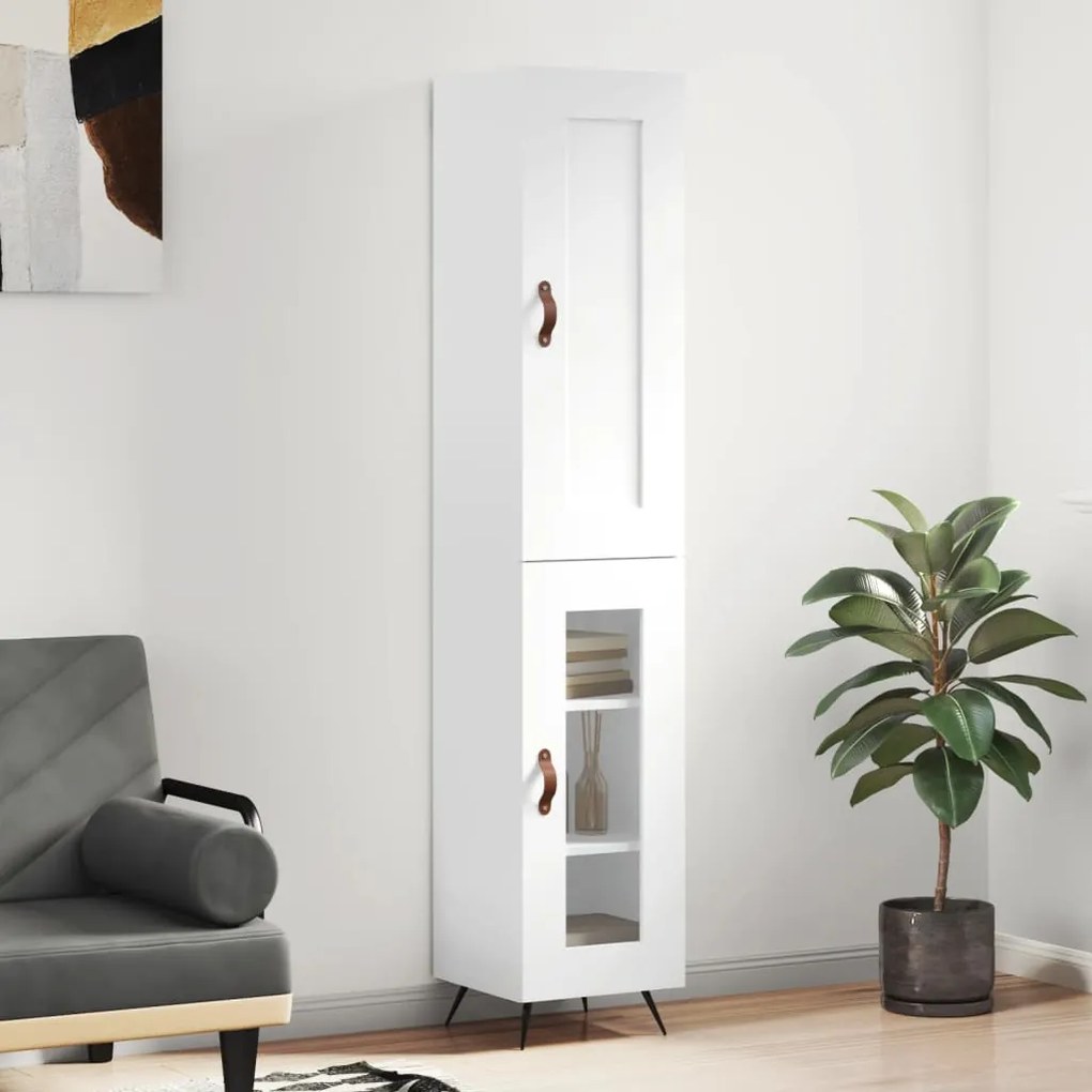 Skříň highboard bílá 34,5 x 34 x 180 cm kompozitní dřevo 3200361