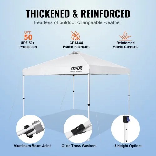 Párty stan Pop Up Canopy 3,05 × 3,05 m s přenosnou taškou pro kempování bílá