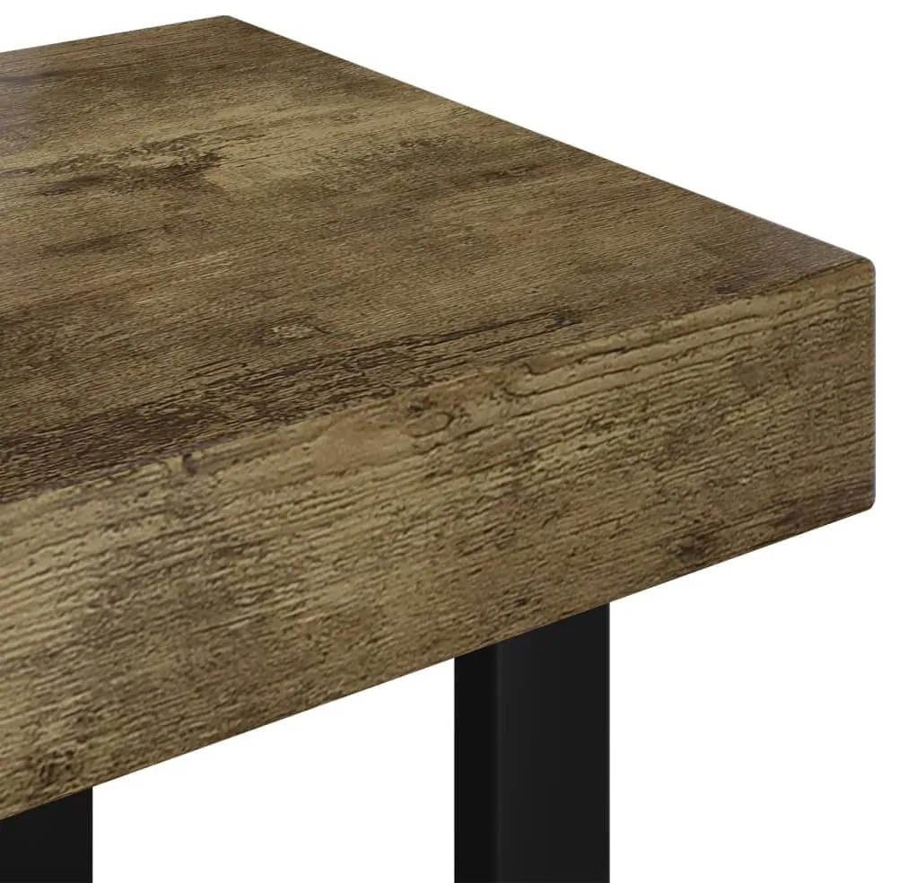 Konferenční stolek tmavě hnědý a černý 90x45x40 cm MDF a železo - Default Title