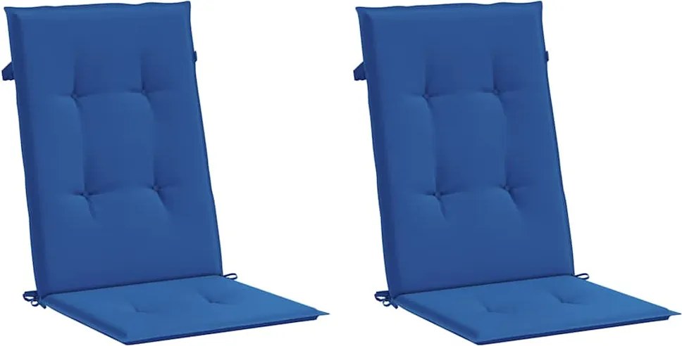 Podušky na židli vysoké opěradlo 2ks královsky modré 120x50x3cm 314116