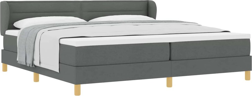 Postel s boxspringem s matrací Tmavě šedá 200 x 200 cm textil 3340172