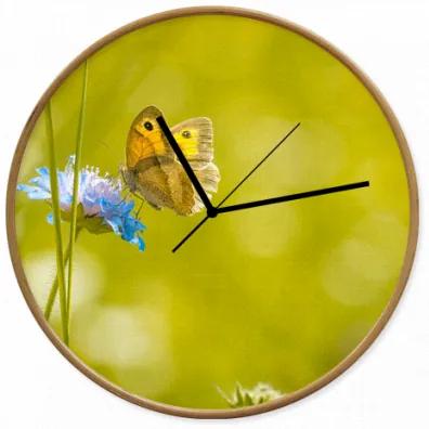 Nástěnné hodiny Motýl s tichým chodem a průměrem 32cm