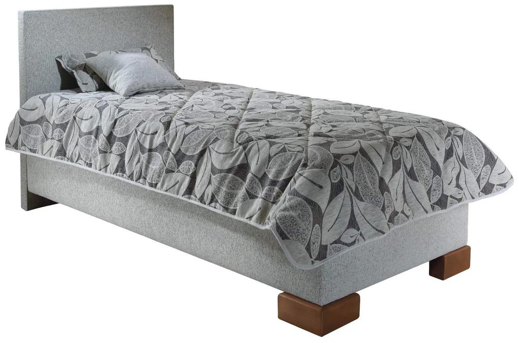 Čalouněná postel s úložným prostorem QUATRO 90x200 s krátkým čelem s roštem ND 4, s matrací INFLEX