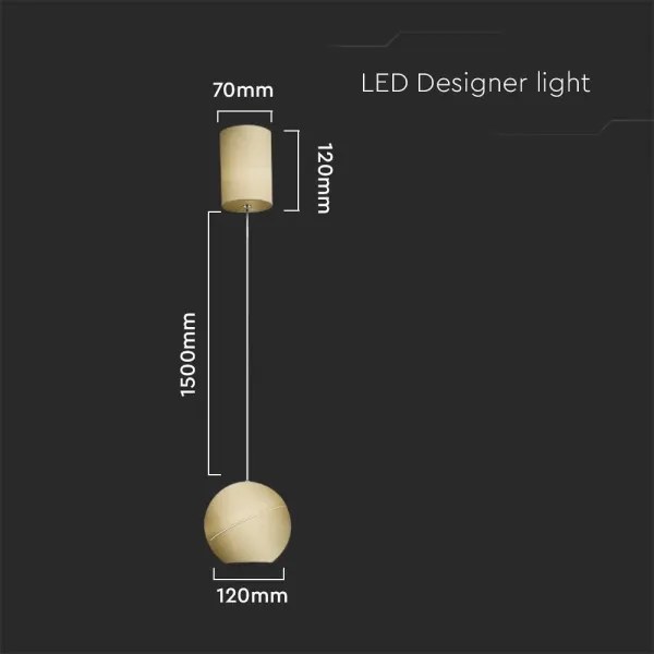 LED Lustr na lanku LED/8,5W/230V 3000K zlatá