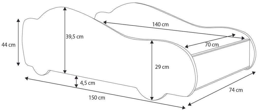 Postel pro děti 140x70 cm Bentley Barva: Růžová