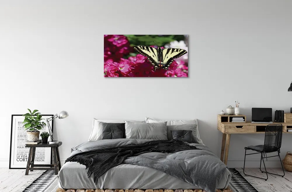 Obrazy na plátně květiny motýl 140x70 cm