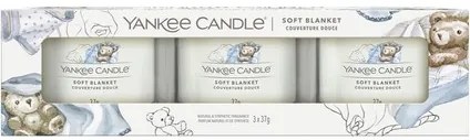 Yankee Candle Sada Votivní svíčky ve skle Soft Blanket, 3 x 37 g