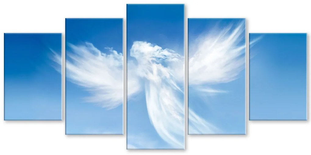Pětidílný obraz anděl na nebi Velikost (šířka x výška): 100x50 cm