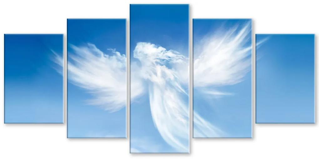 Pětidílný obraz anděl na nebi Velikost (šířka x výška): 150x75 cm