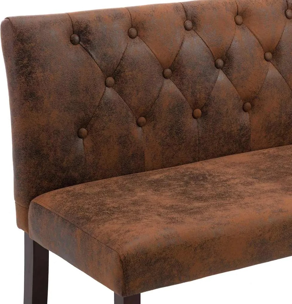 Lavice 148,5 cm hnědá umělá semišová kůže 288571