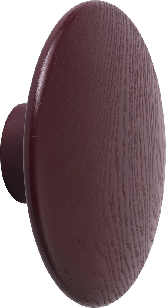 Háček na zeď Dots Wood 13 cm červený burgund