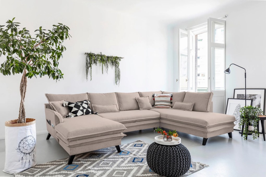 XXXLutz SEDACÍ SOUPRAVA, textil, šedohnědá P & B - Sedací soupravy - 002330007210