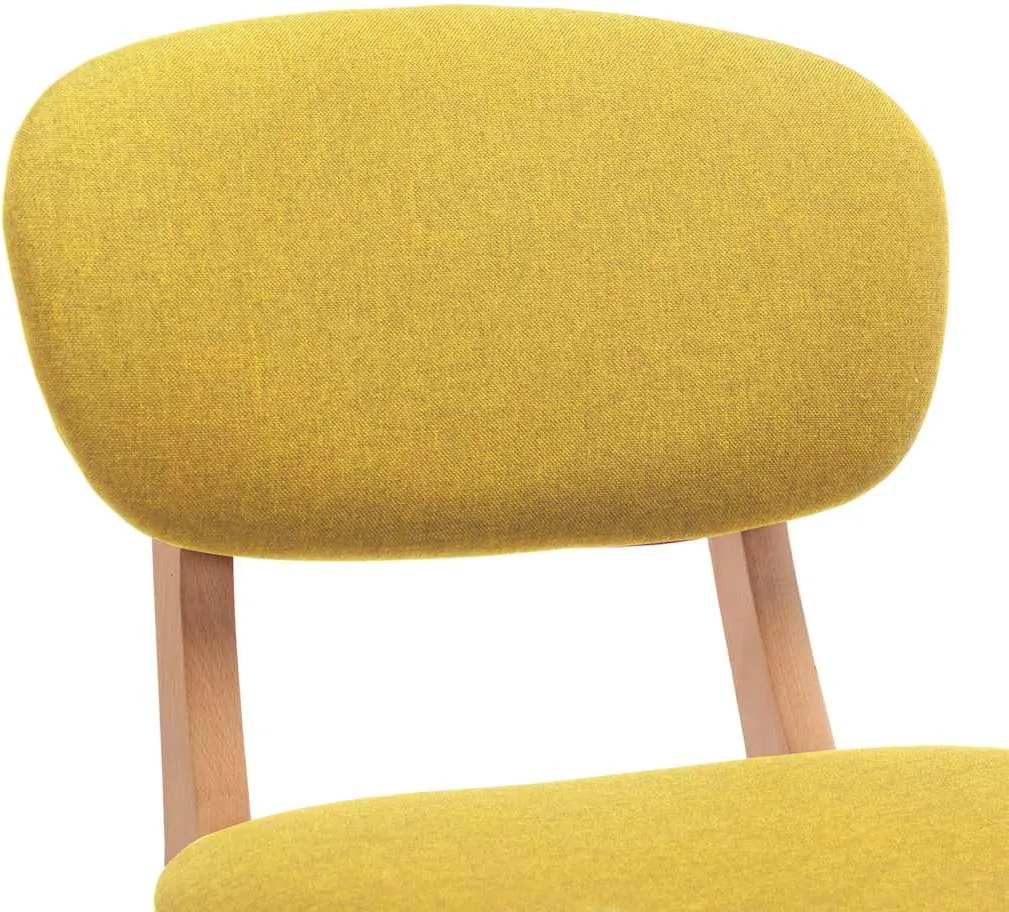 Barové židle 2 ks hořčicově žluté textil 289374