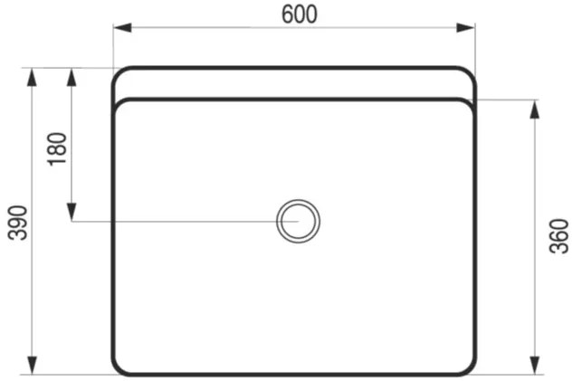 HOPA Umyvadlo OBLIQUE 60 × 39 × 12 cm - na desku OLKLT2243B