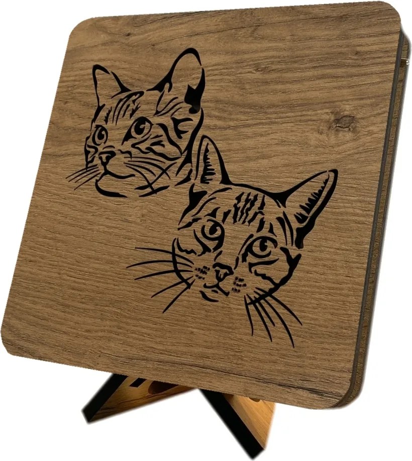 Li-Go "Kočky" lampa 19x19 cm provedení povrchu: dub