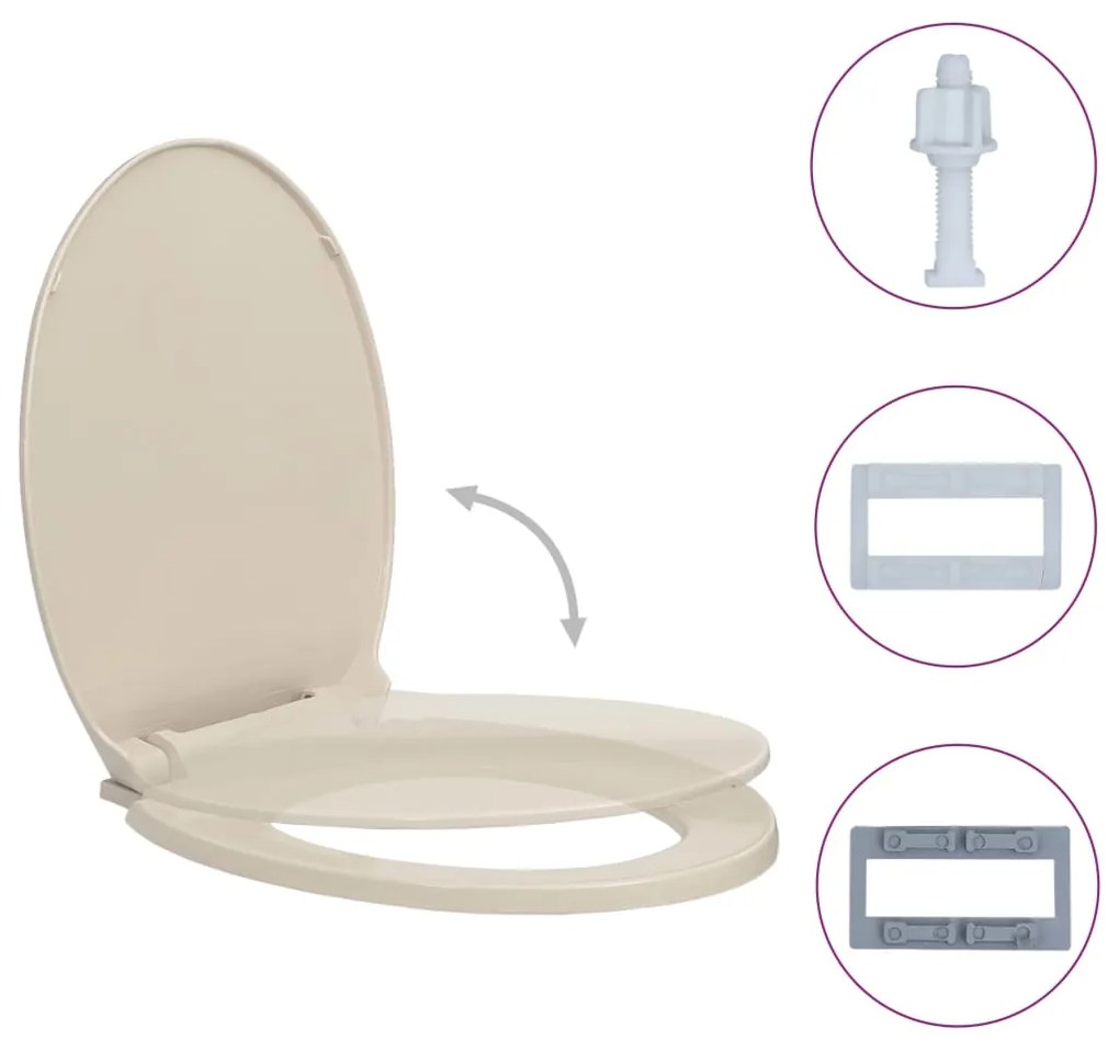 vidaXL WC sedátko s pomalým sklápěním meruňkové oválné